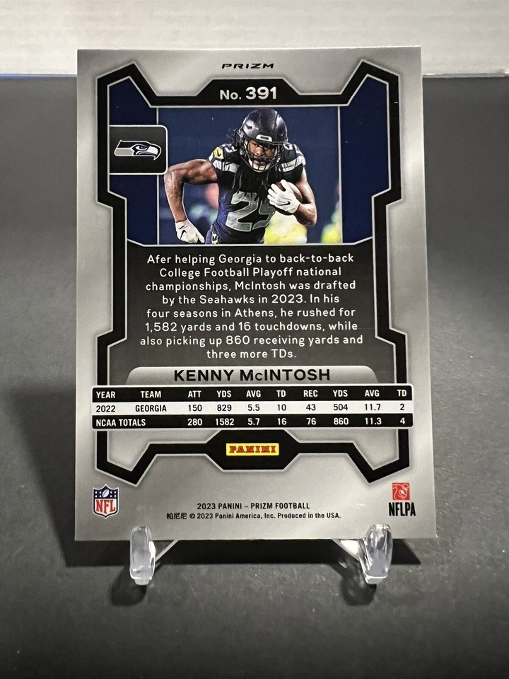 2023 Panini Prizm Kenny McIntosh Rookie RC Orange Disco #391 Seattle ...