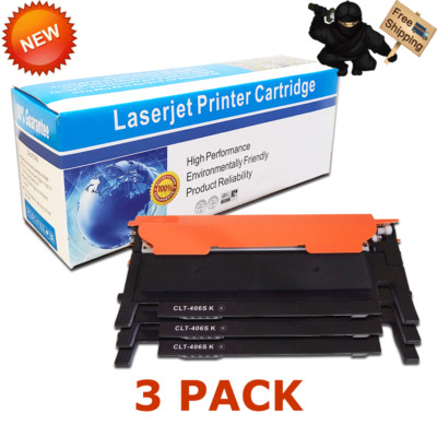 3 Pack Black CLT-K406S Toner for Samsung CLP-365W CLX-3305FW Xpress ...
