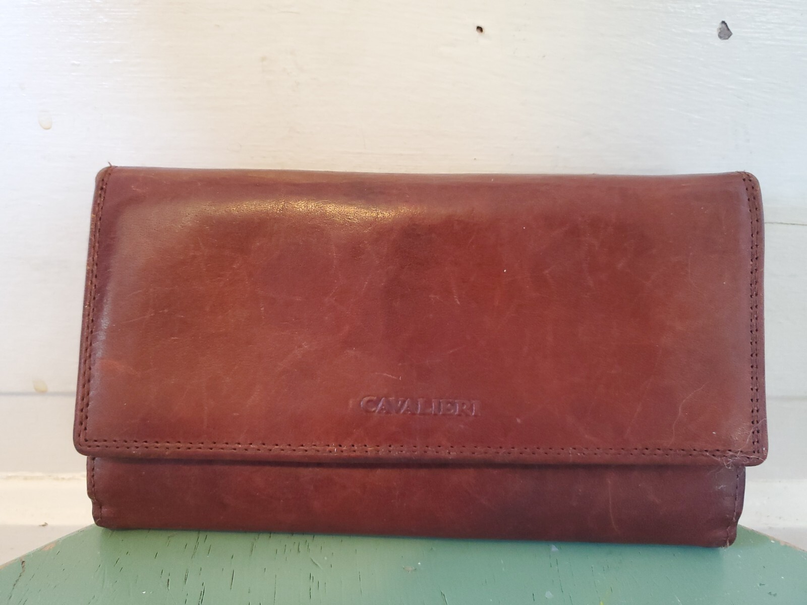 CAVALIERI Double-Sided Checkbook & Wallet Vera Pelle Brown Leather | eBay
