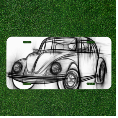 Custom Personalized License Plate Auto Tag With Amazing Old Car Sketch ...