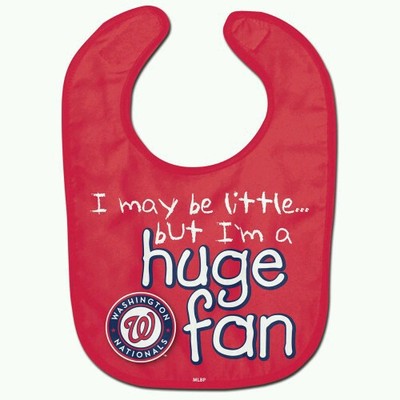 WASHINGTON NATIONALS BABY BIB "I MAY BE LITTLE BUT I'M A HUGE FAN" | eBay