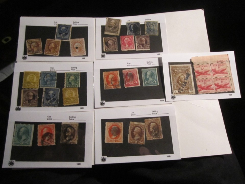 LOT OF 26 OLD U.S. STAMPS HIGHLY COLLECTIBLE & AIRMAIL BLOCK RARE ...