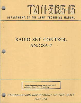 Historical book for Radio Set Control, AN/GSA-7, Use, Operation ...