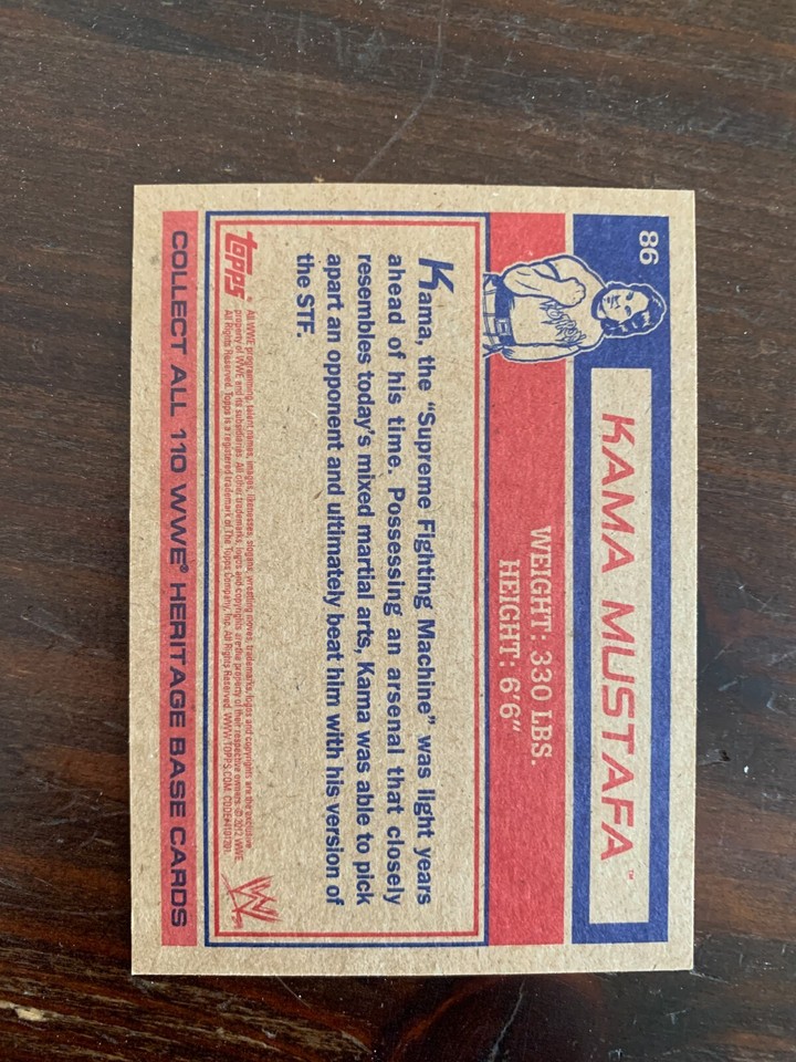 2012 Topps Heritage WWE Red #86 Kama Mustafa | eBay