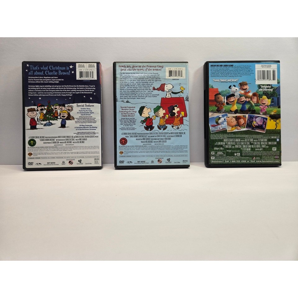 Charlie Brown Peanuts 3 DVD Movie Bundle | Peanuts Movie | 2 Christmas DVDs | eBay