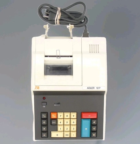 Vintage Adler 12P Printing Calculator Desktop 4‑Function 1976 Beige | eBay