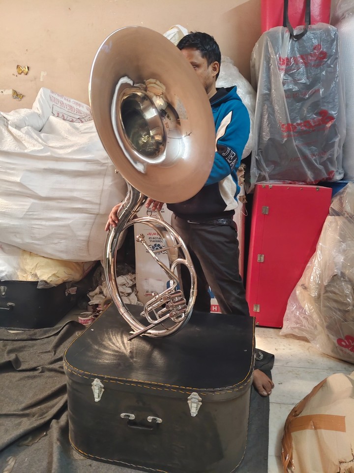SOUSAPHONE 22"BELL SIZE OF PURE BRASS CHROME POLISH+CASE +MOUTHPC+ FREE ...