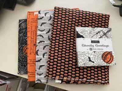 Ghostly Greetings Quilting Fabric Bundle by Moda, Charm Pack + Yardage ...