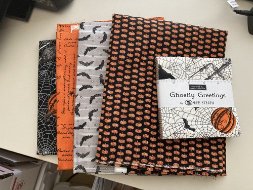 Ghostly Greetings Quilting Fabric Bundle by Moda, Charm Pack + Yardage ...