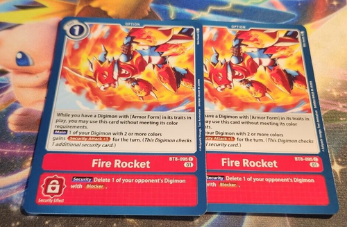 x2 Digimon FIRE ROCKET BT8-095 Red Common Option New Awakening TCG | eBay