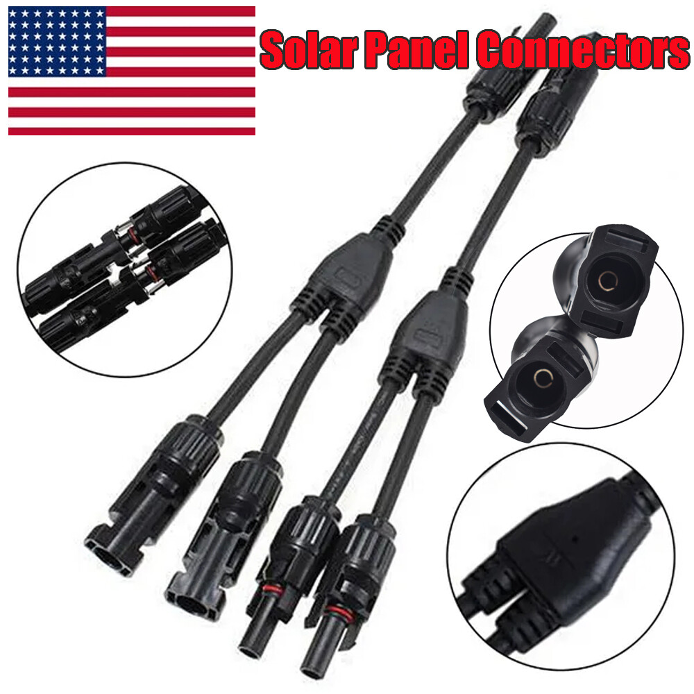 Solar Connector Photovoltaic Panel Adaptor Y branch Plug 1Y2 Parallel ...