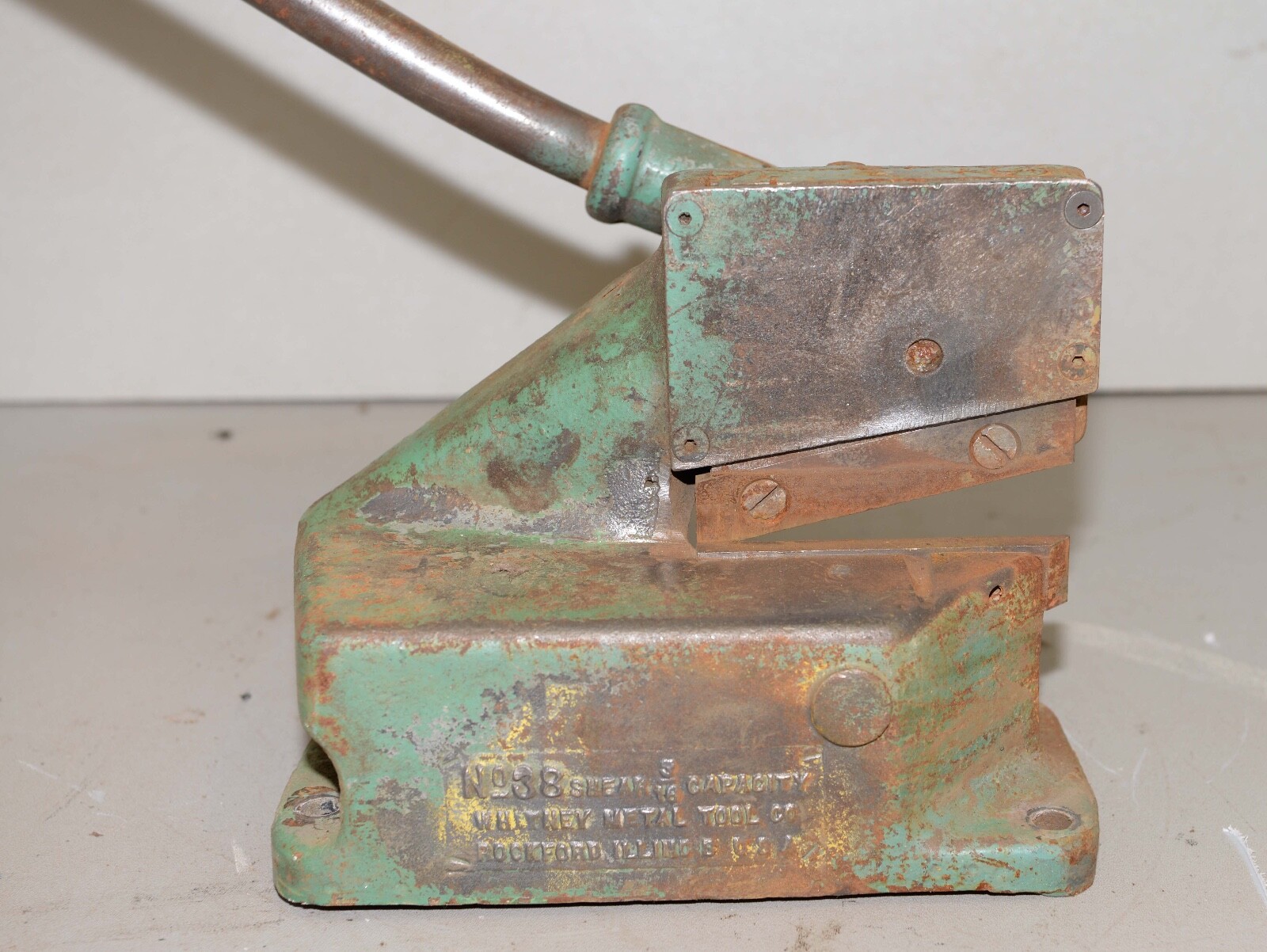 Whitney USA No 38 metal fabrication bench shear cutter blacksmith forge ...