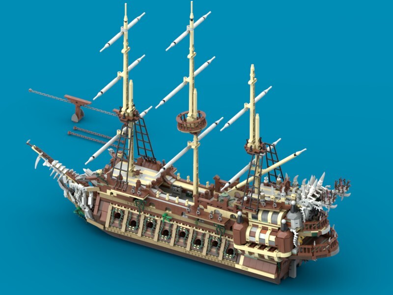 Lego Pirate Ship Flying Dutchman FLYING DUTCHMAN With Digital Sails