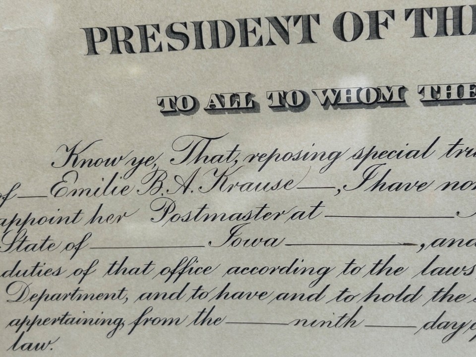 Original President Franklin D. Roosevelt Signed US Postmaster Framed ...