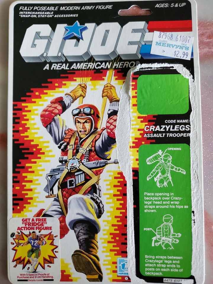 1986 Hasbro GI Joe CRAZYLEGS Assault Trooper File Card Only Uncut | eBay