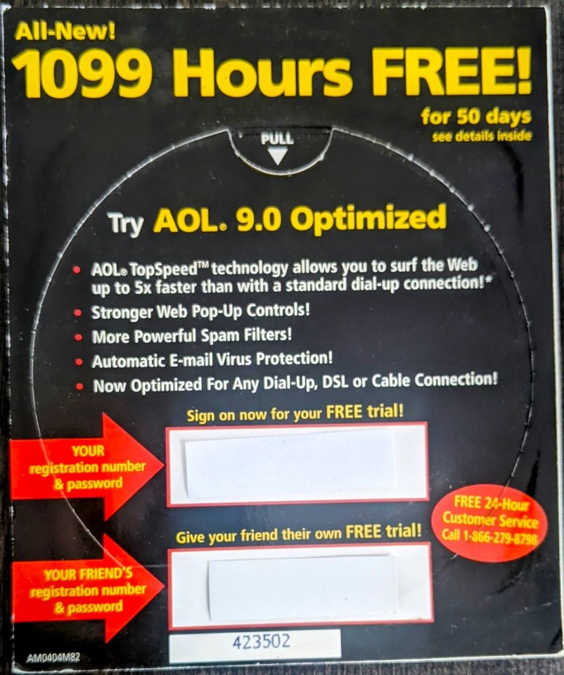 YELLOW & BLACK America Online Collectible / Install Disc, AOL CD v9.0 ...
