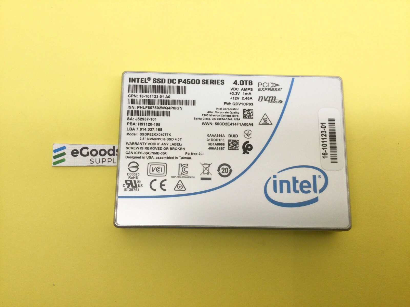 Intel DC P4500 Series 4TB NVME 2.5" PCIE Solid State Drive ...