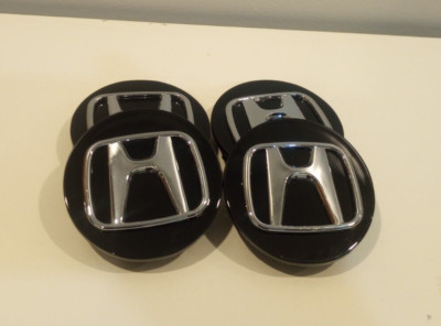 Black Honda Wheel Rim Center Caps Chrome Logo 69MM/2.75 Set of 4 | eBay