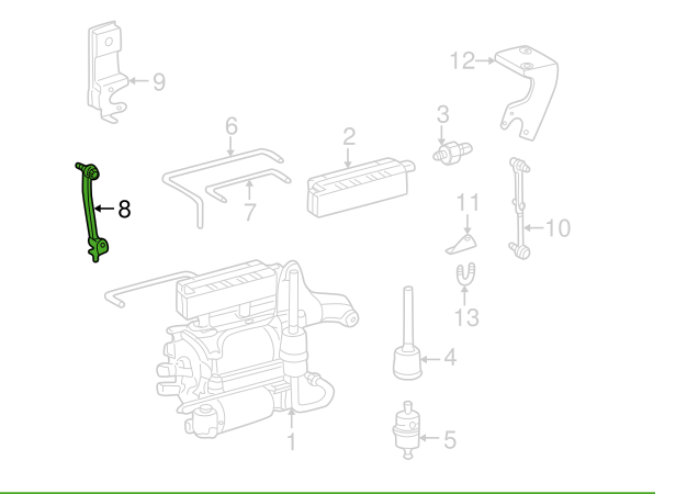 MERCEDES BENZ S W220 Front Headlight Tie Rod Link A2203200389 Genuine ...
