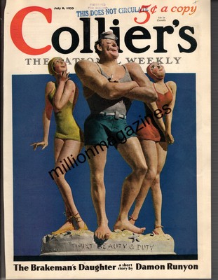 1933 Colliers July 8 - Swimmers; Damon Runyon; Sax Rohmer Fu Manchu; E ...