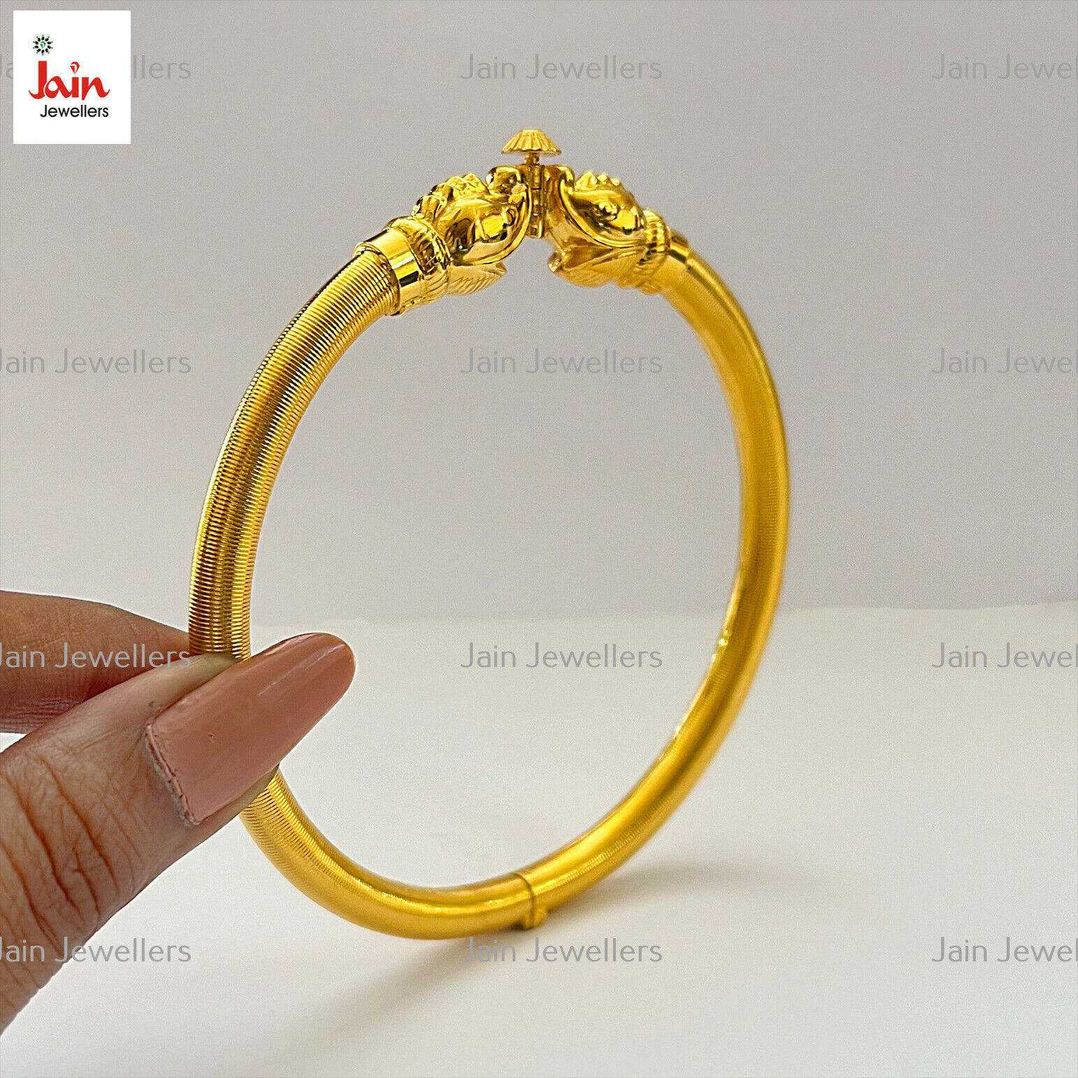 18 Kt, 22 Kt Real Solid Yellow Gold Screw Open Women's Bracelet Bangle ...