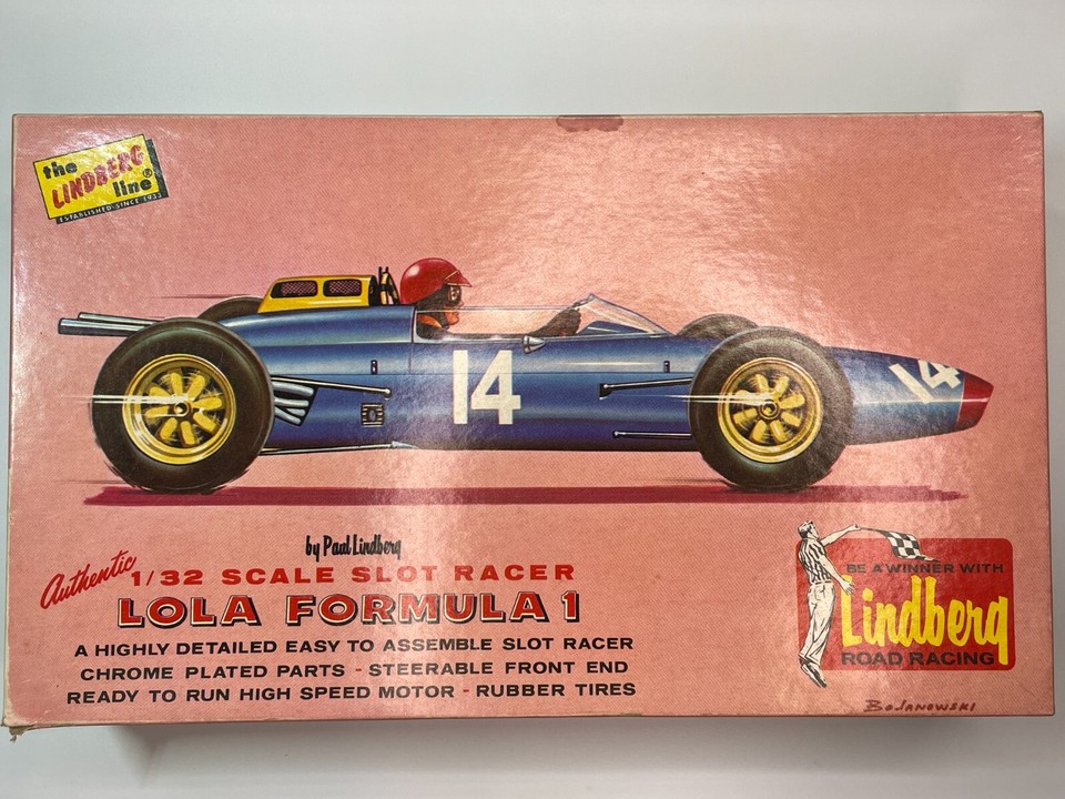 Vtg. Lindberg 1/32 Scale Slot Racer Lola Formula 1 Car Kit 1658-498 ...