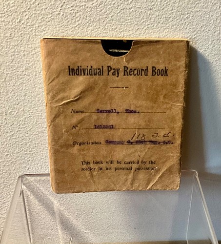 US WWI PAY BOOK | eBay