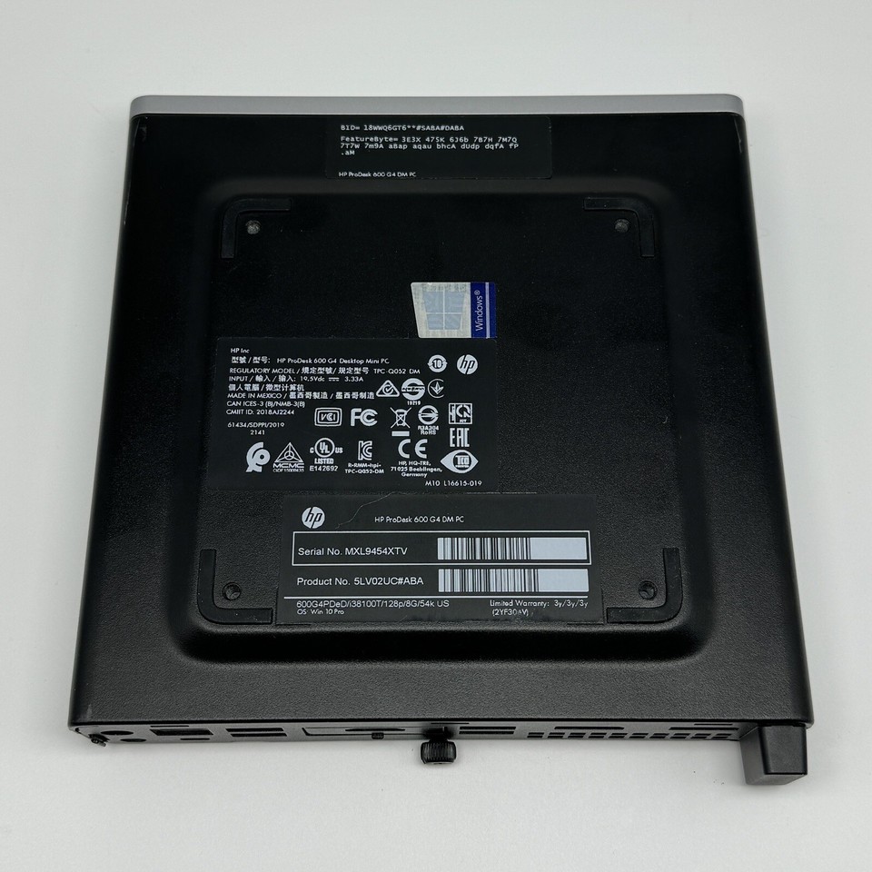 HP ProDesk 600 G4 DM 35W Mini | Core i3-8100T 3.10GHz | 8GB RAM | No ...
