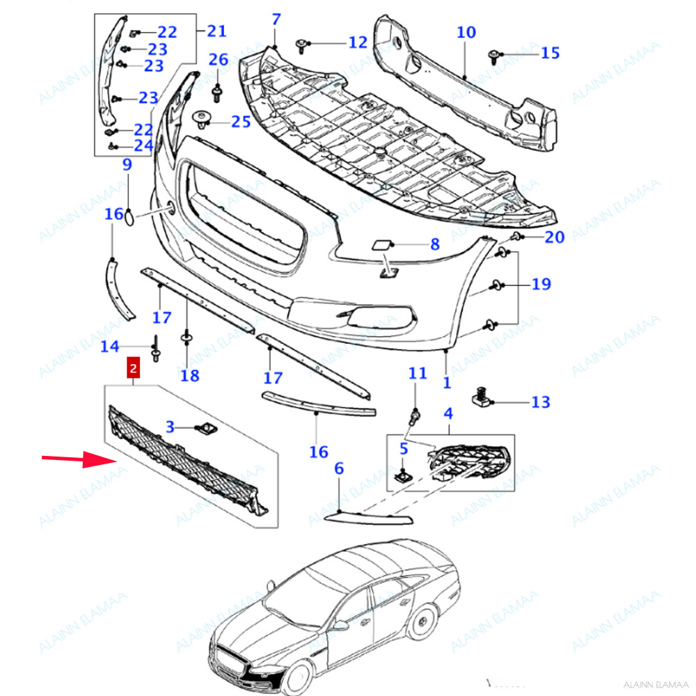 Front Bumper Lower Radiator Grille Fit For Jaguar XJ 2010-2015 C2D23093 ...