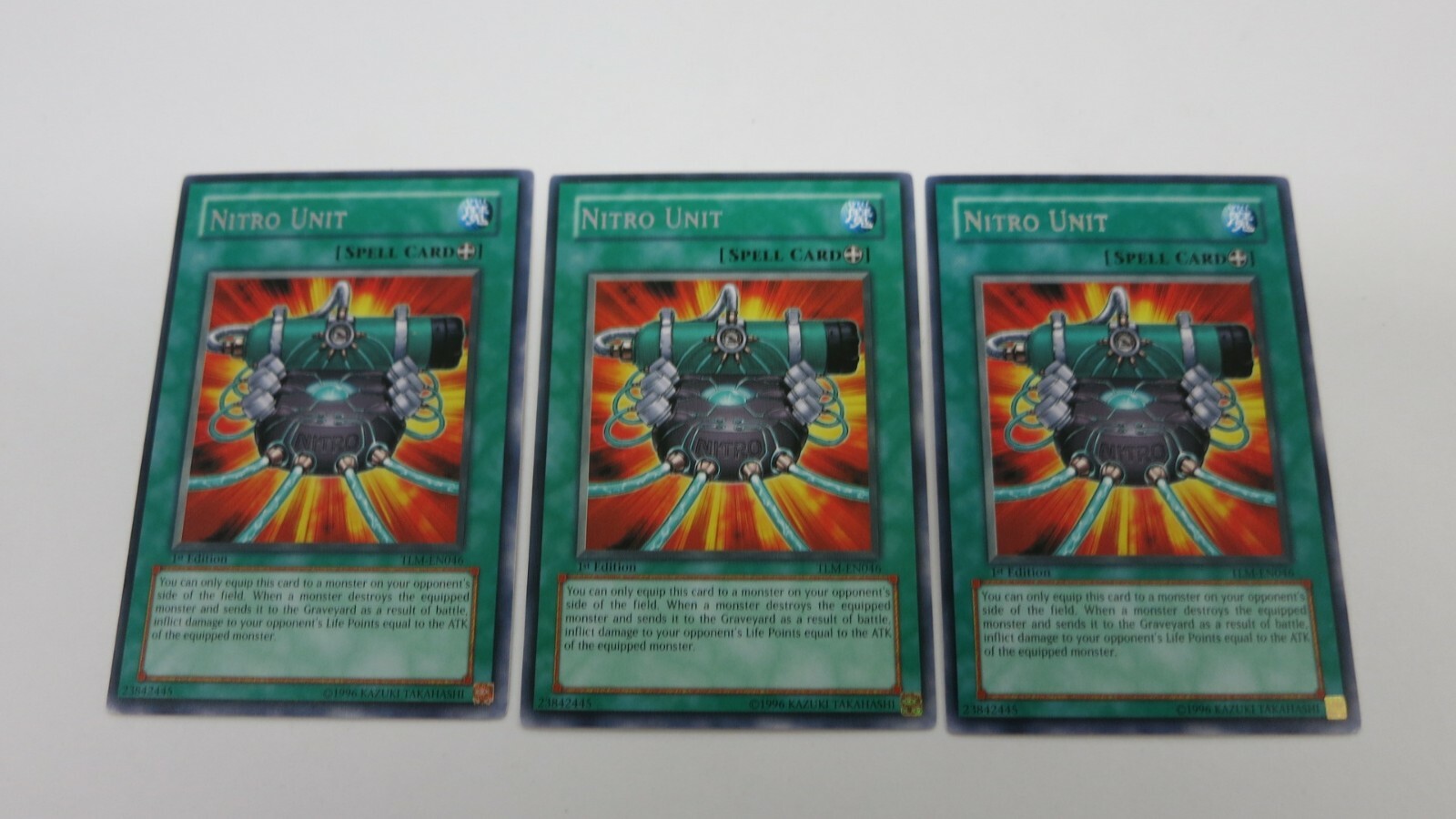 3x NITRO UNIT SPELL CARD PLAYSET 1ST EDITION TLM-EN046 RARE YUGIOH NM ...