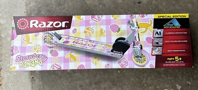 RAZOR A Kick Scooter LIMITED EDITION " Stawberry Banana" 143 Lbs Weight ...