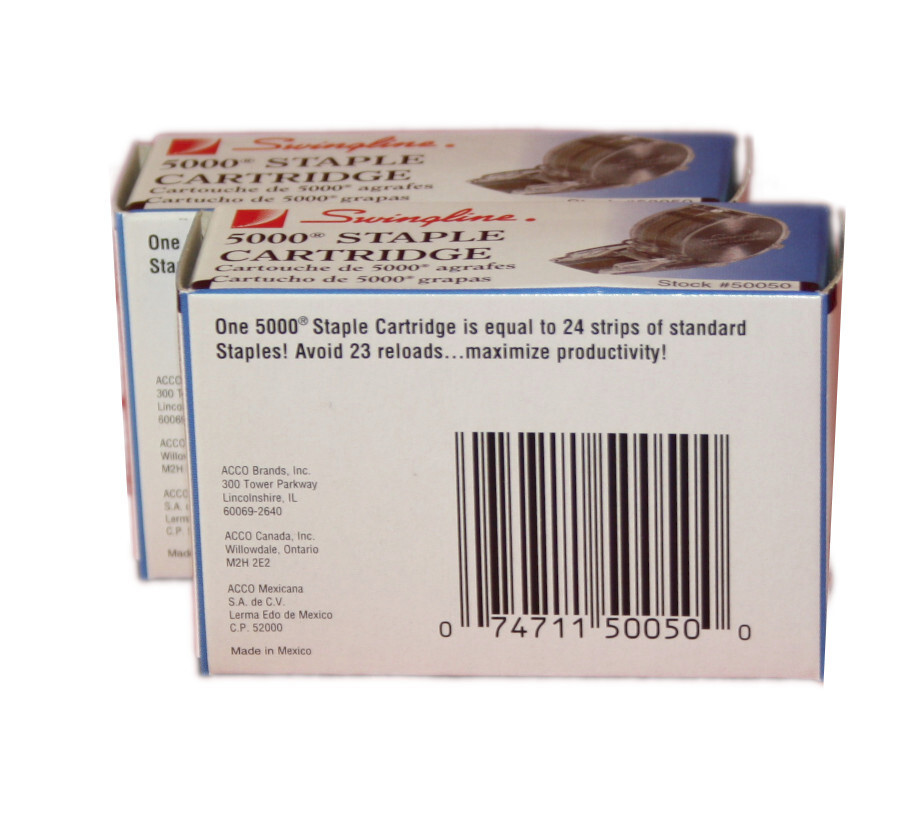 Lot 2 Swingline Staple Cartridges #50050 for Electric Staplers 5000 ...