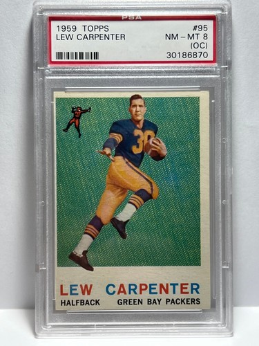 1959 Topps Football Lew Carpenter #95 (RC) PSA 8 (oc) Green Bay Packers ...