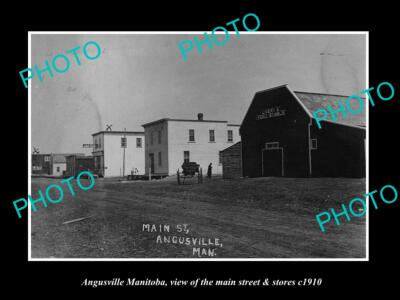 OLD POSTCARD SIZE PHOTO OF ANGUSVILLE MANITOBA THE MAIN STREET & STORES ...