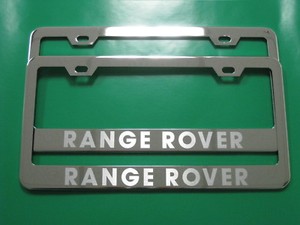 (2) Brand New"RANGE ROVER"Stainless Steel Chrome license plate frame w ...