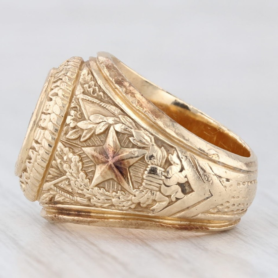 Diamond A & M College of Texas Class Ring 14k Yellow Gold Engraved ...