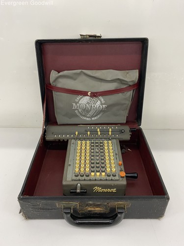vintage Monroe mechanical calculator W/case | eBay