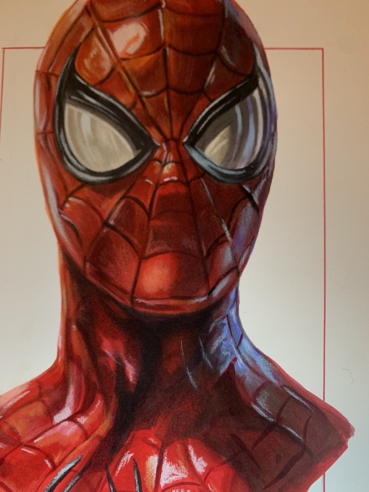 Custom Spider-Man Marvel Original Art 12x9in SNOZ | eBay