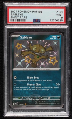 Shiny Rare - Sableye Pokemon Scarlet & Violet Paldean Fates PAF PSA 9 ...