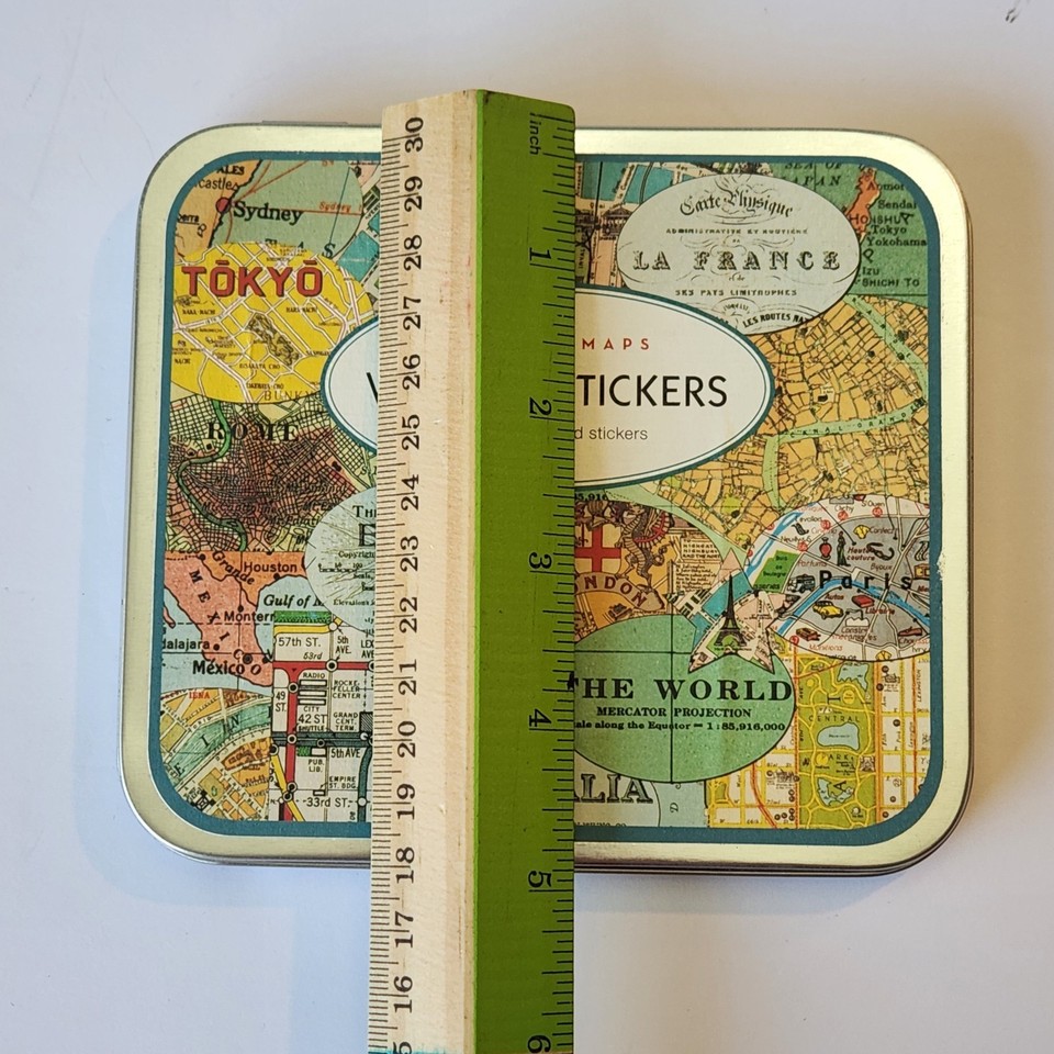 Vintage World Map Stickers CAVALLINI & CO. 100+ Tin Travel Italian ...