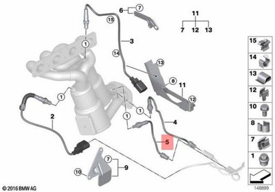 Genuine BMW E87 E90 E91 Lambda Probe Oxygen Sensor 310MM OEM ...