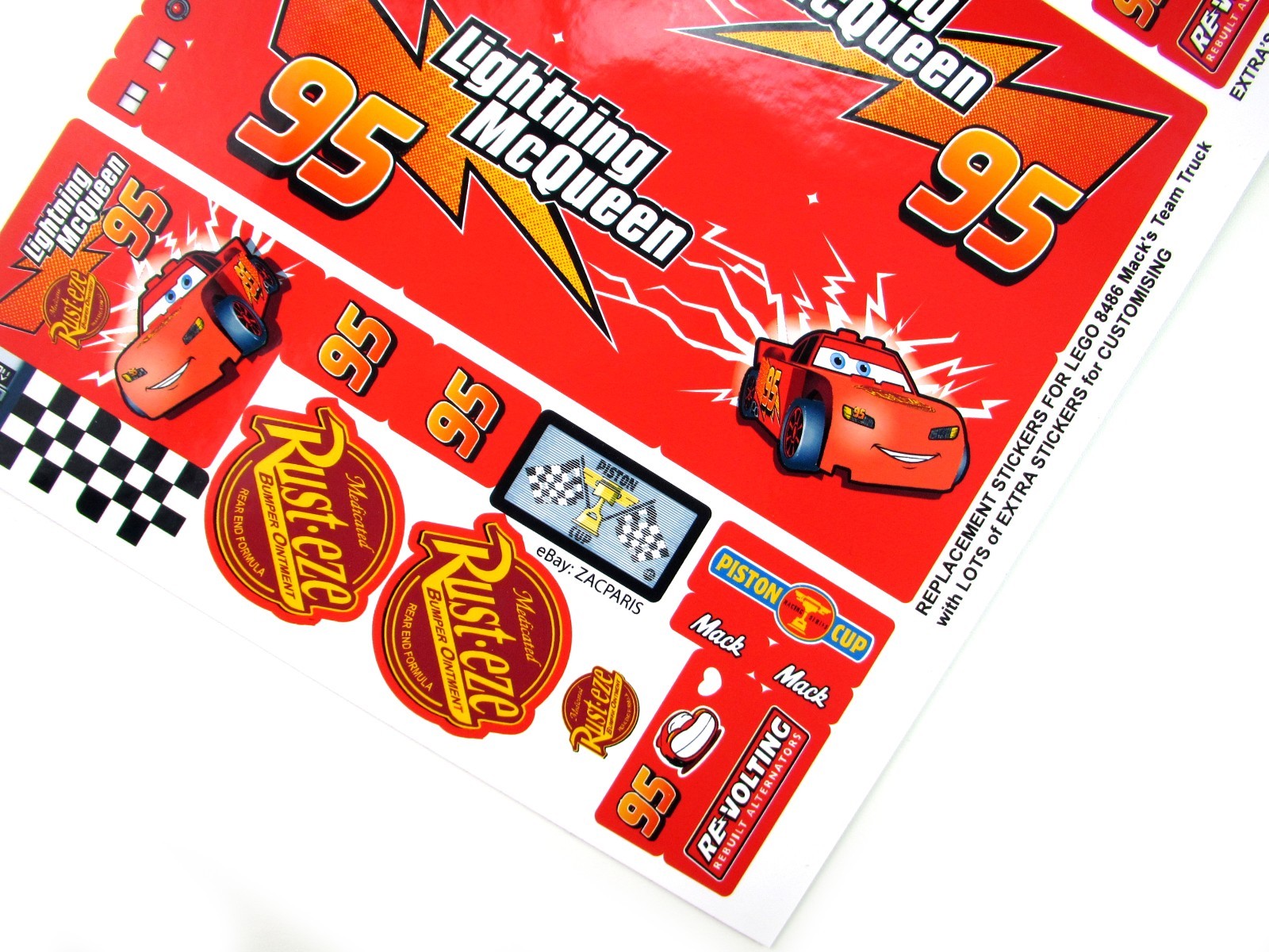 CUSTOM STICKERS for Set 8486 Mack's Team Truck + Lots of Extra's | eBay