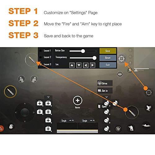Mobile Game Controller Gamepad with L1R1 4 Fingers Trigger for Android ...