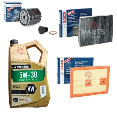 BOSCH SERVICE KIT FOR VW POLO 1.2 TSI MK5 W/ 5L TECHNOLUBE OIL + 3 FILTERS | eBay UK