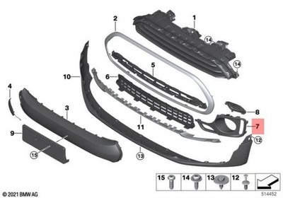 Genuine Mini JCW F54 JCW ALL4 Clubman GRILL SIDE OPEN LEFT 51117932127 ...