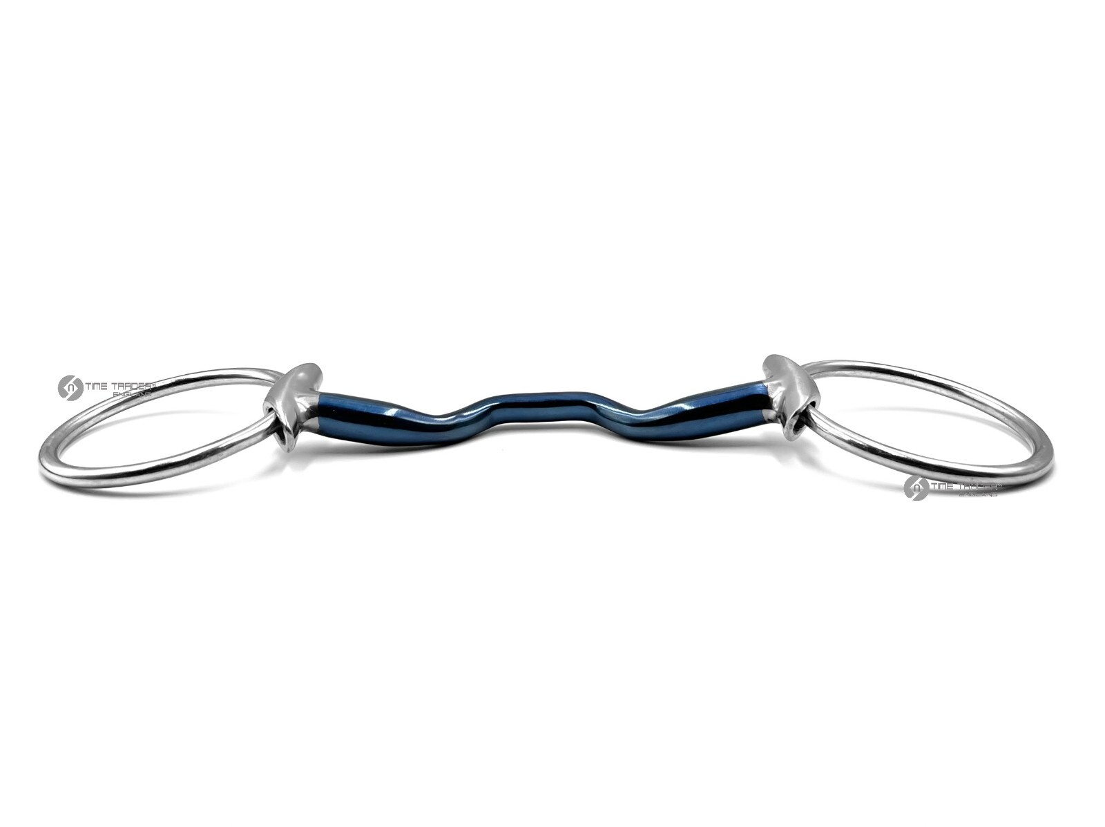 Ported Wing Blue Sweet Iron Port Loose Ring Snaffle Bit Mullen Mouth ...