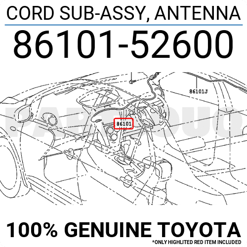 8610152600 Genuine Toyota CORD SUB-ASSY, ANTENNA 86101-52600 | eBay