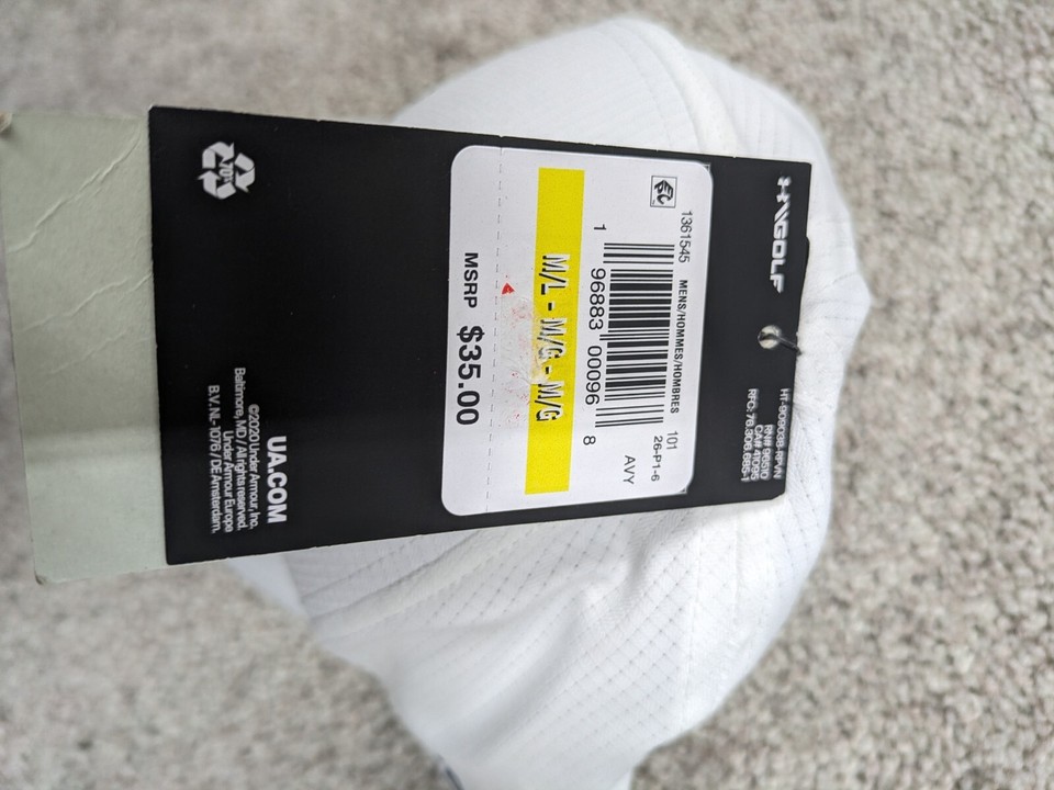 Under Armour Iso Chill Hat Golf Baseball Cap Mens M/L Medium/Large White NWT | eBay
