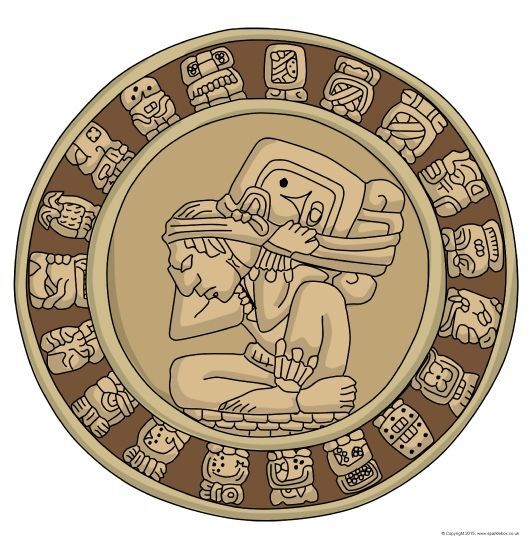 MAYAN AZTEC CALENDAR INCA Large Pendant 925 Sterling Silver Plated 22 ...