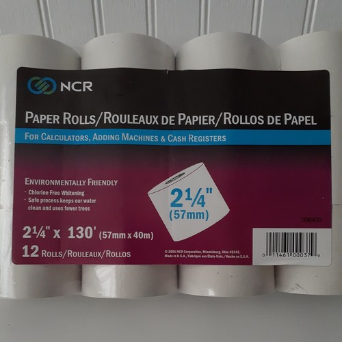 NCR 12 Paper Rolls Calculators, Adding Machines, Registers 2 1/4" x 130 ...